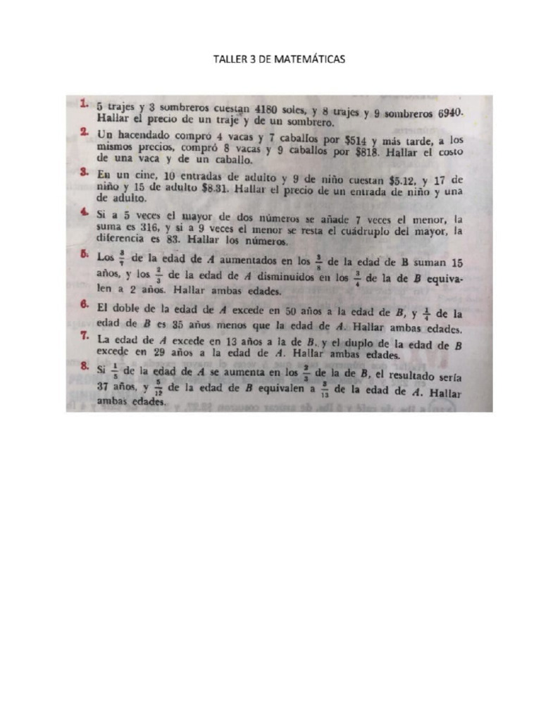 Ejercicios Matematicas | PDF