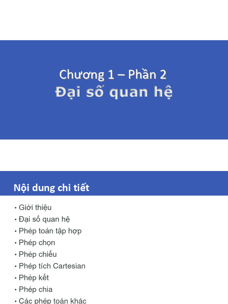 Chuong 1 - Dai So Quan He | PDF