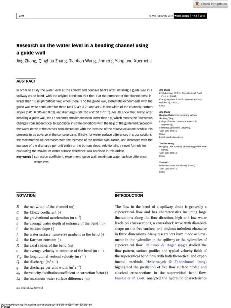 000 - 01 - 07 - Research On The Water Level in A Bending Channel Using ...