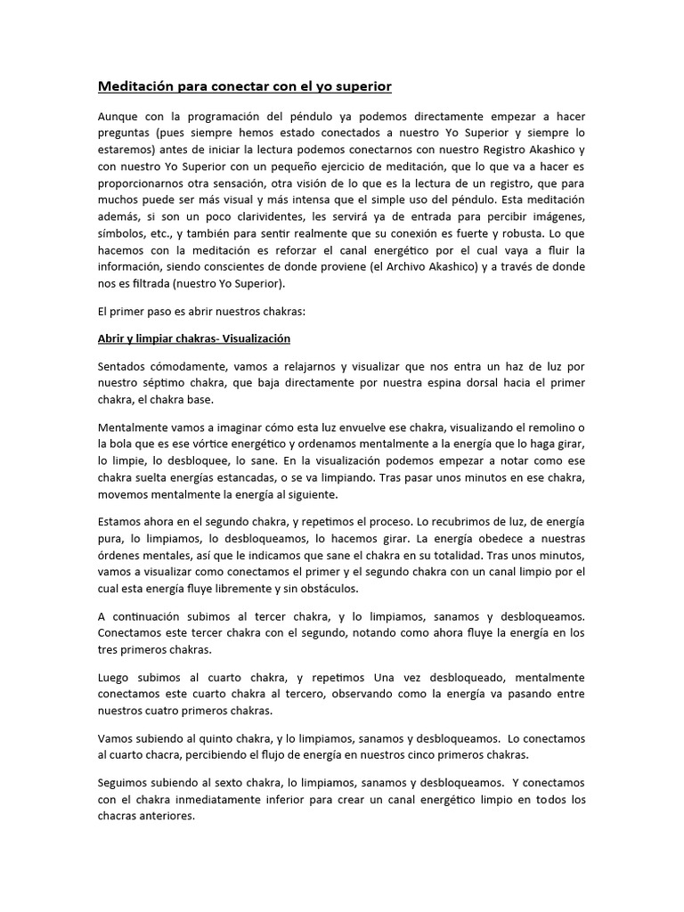 Meditación para Conectar Con El Yo Superior | PDF | Chakra
