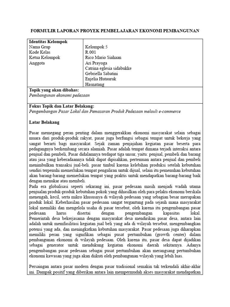 FORMULIR - LAPORAN - PROYEK - Pak - Romi Sisa Mendeley | PDF | Pengelolaan Keuangan & Uang | Politik