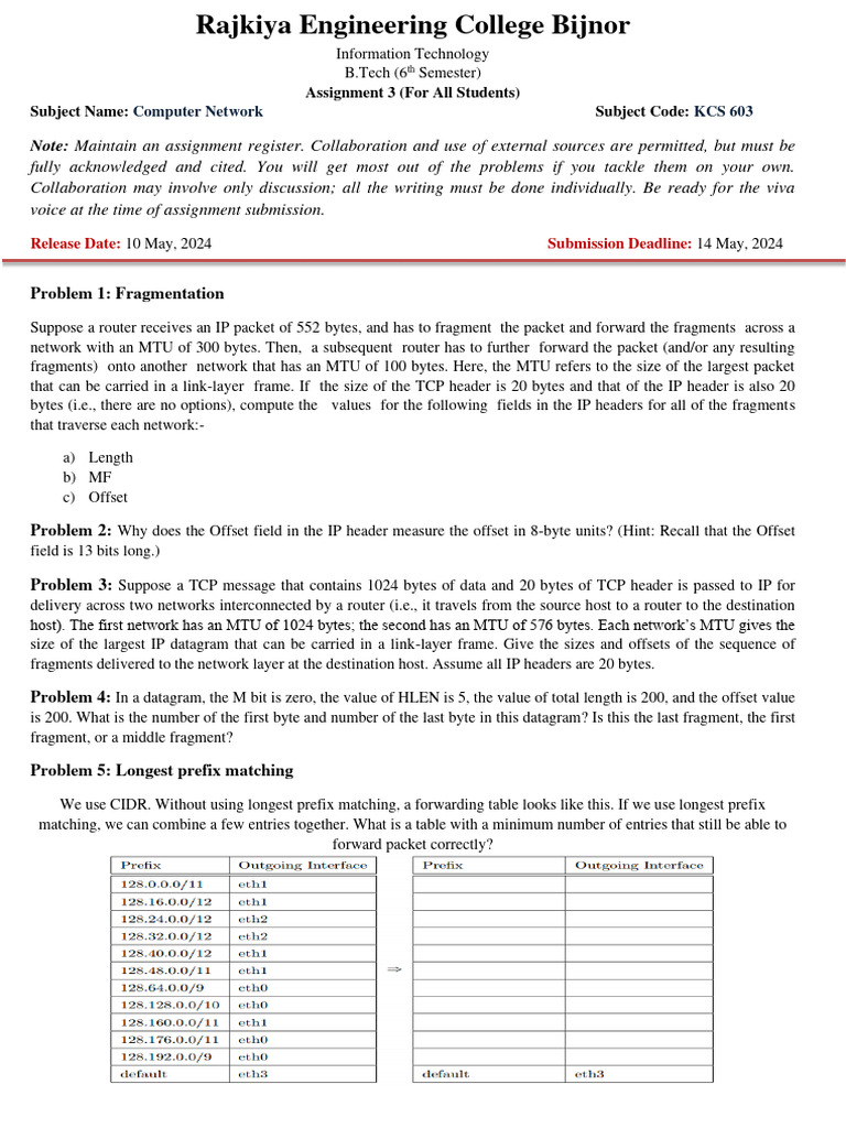 Computer Network Previous Year | PDF | Internet Protocols | Router (Computing)