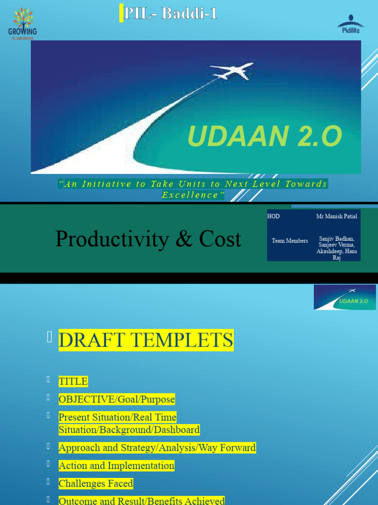 Udan 2.0 Cost & Productivity Baddi 1 | PDF | Force