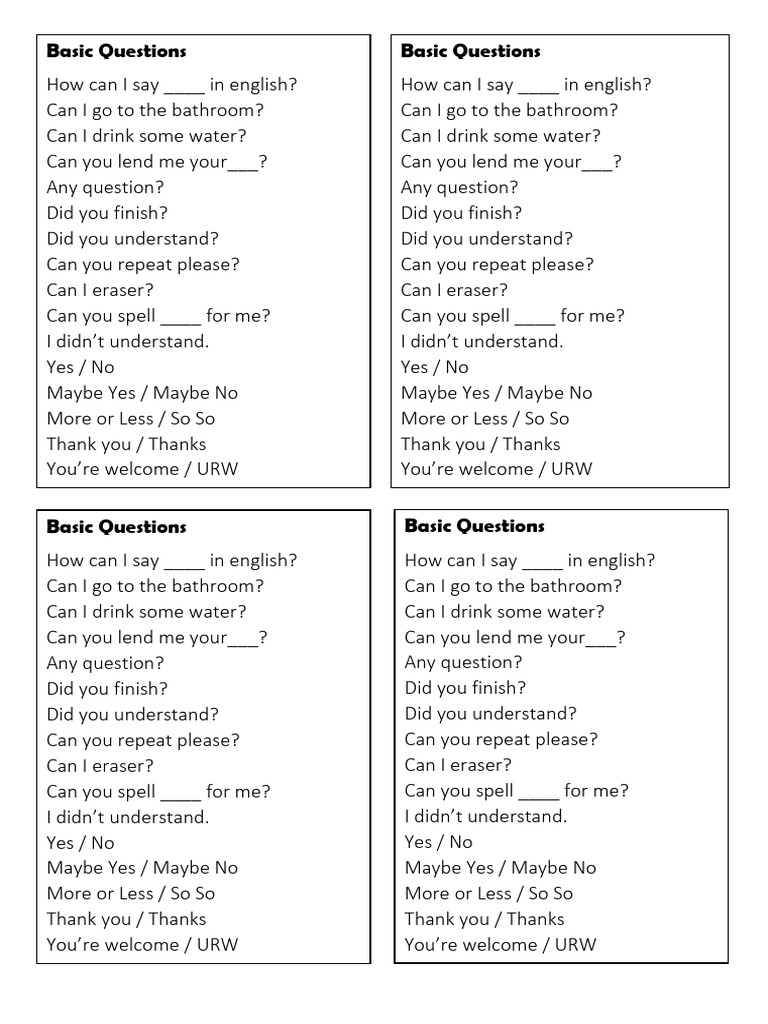 Impressão Basic Questions | PDF
