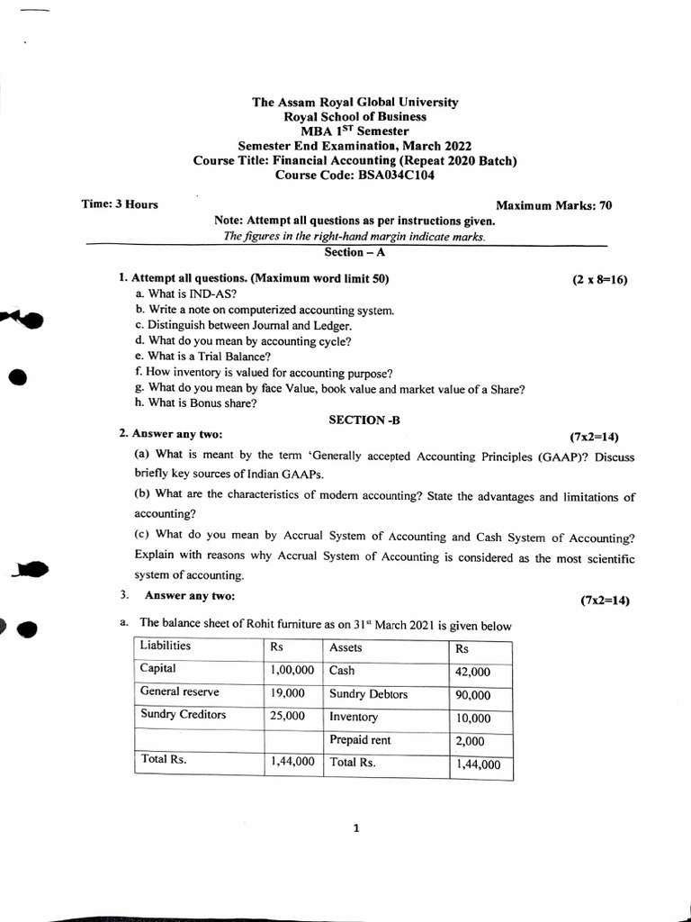 Mba 1st Semester Financial Accounting | PDF | Debits And Credits | Cheque