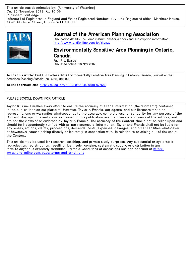 Environmentally Sensitive Area Planning | PDF | Endangered Species Act ...