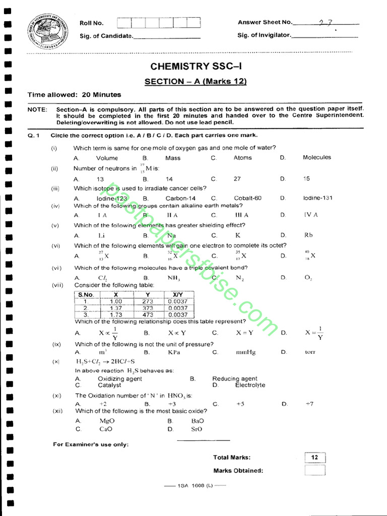 Chemistry 9 Fbise Past Paper 2016pdf 1600 PDF - Gdrive.vip 2 2 2 | PDF