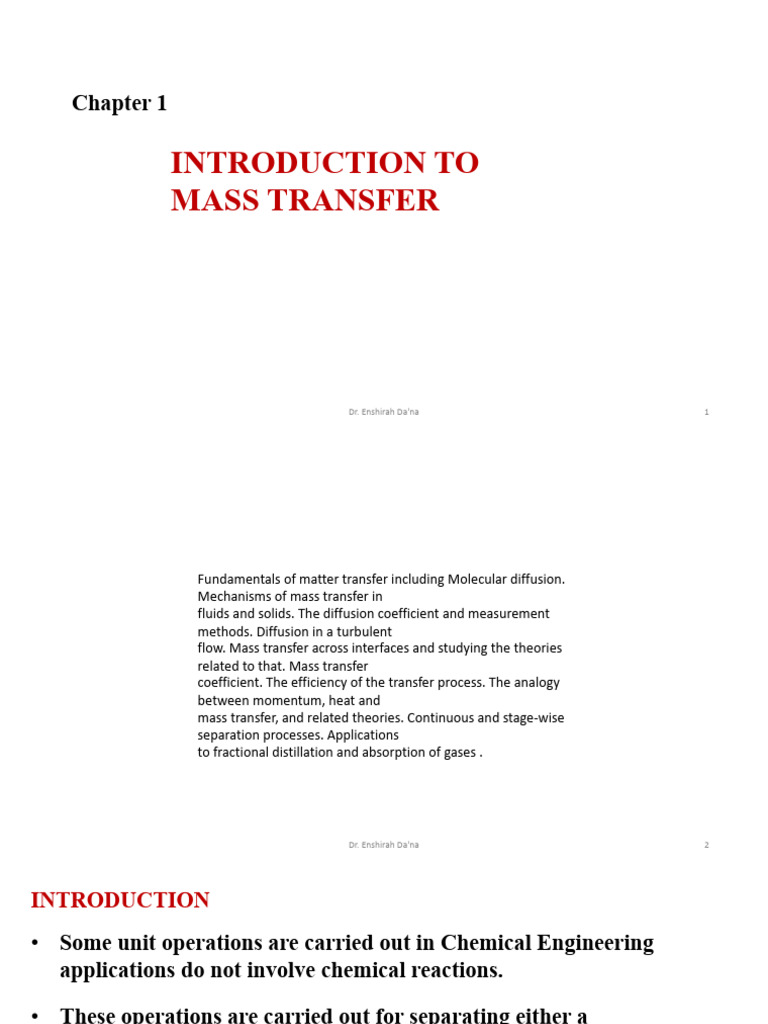 Chapter 1 | PDF | Mass Transfer | Solubility
