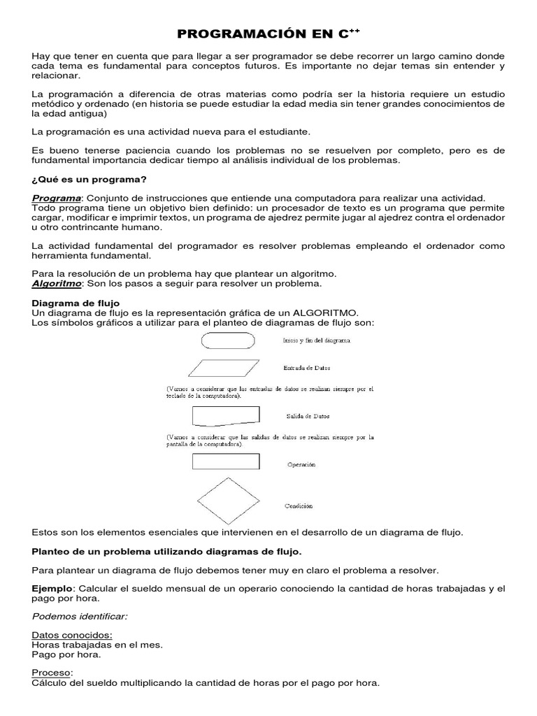 Programacion en C++ | PDF | Programación de computadoras | Algoritmos