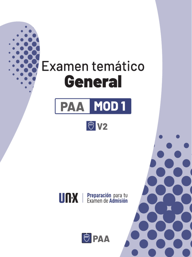 Temático General Matemáticas PAA 2024 UNX | PDF