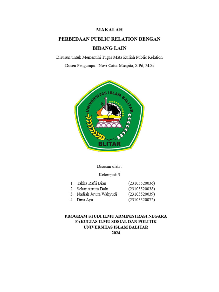 Makalah Ruang Lingkup Public Relation | PDF