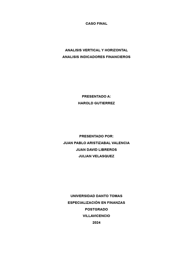 ANALISIS INDICADORES FINANCIEROS ENTREGABLE | PDF | Capital de trabajo | Apalancamiento (Finanzas)
