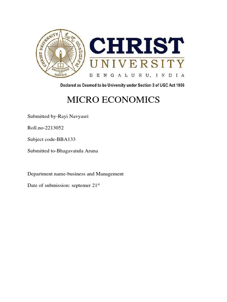 Micro | PDF | Trade Off | Economics