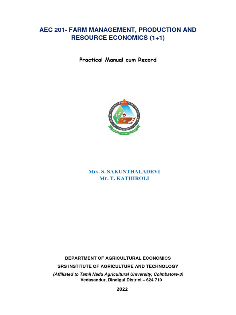 AEC 201 Practical Manual | PDF | Depreciation | Valuation (Finance)