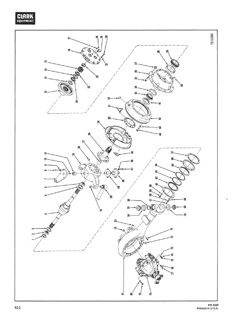 Clark 35aws Wheel Loader 457a101 Up Book 3039 Front and Rear Axles | PDF