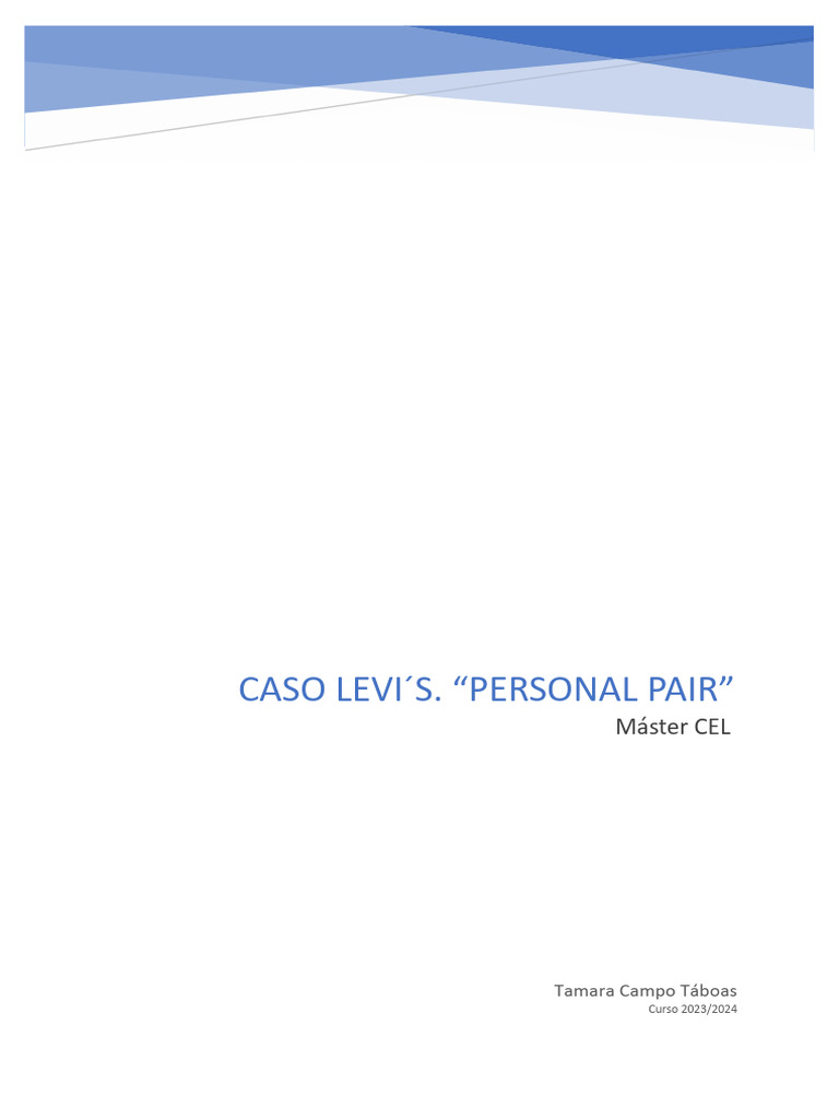 CASO LEVIS - Tamara Campo - Master CEL | PDF | Logística | Business