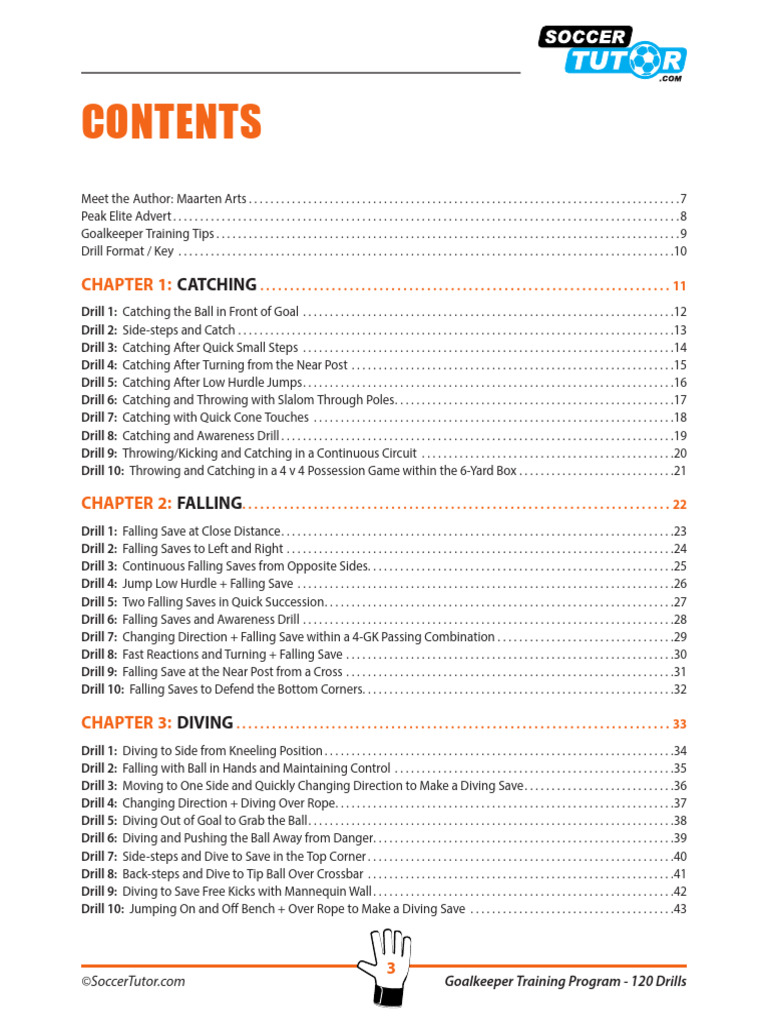 Goalkeeper Training Program Contents | PDF | Sports | Ball Games