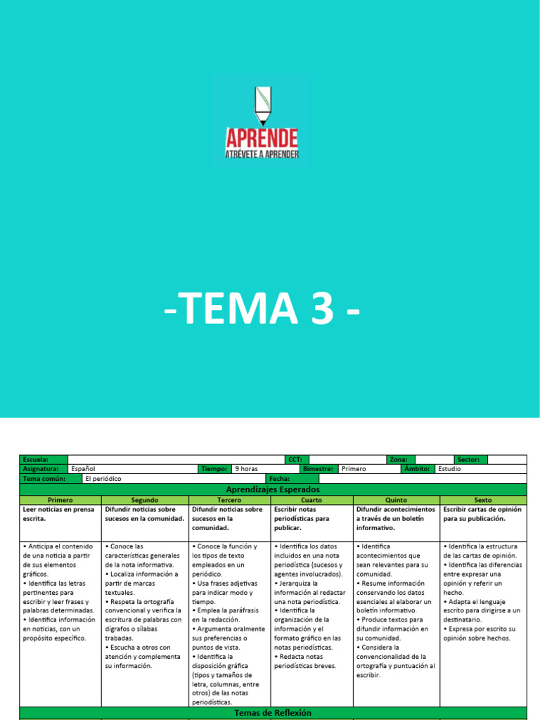 Español TEMA 3 | PDF | Ortografía | Escritura