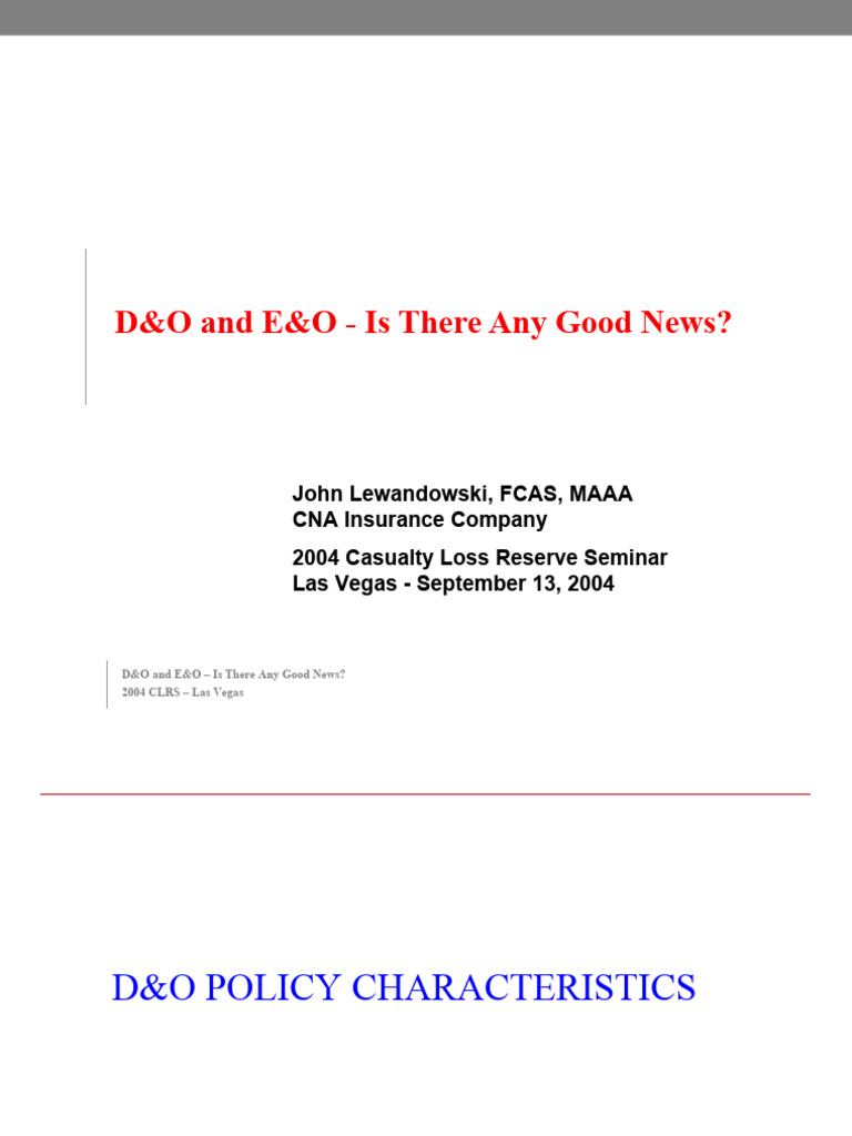 Clrs 2004 Handouts Lewandowski | PDF | Insurance | Professional ...