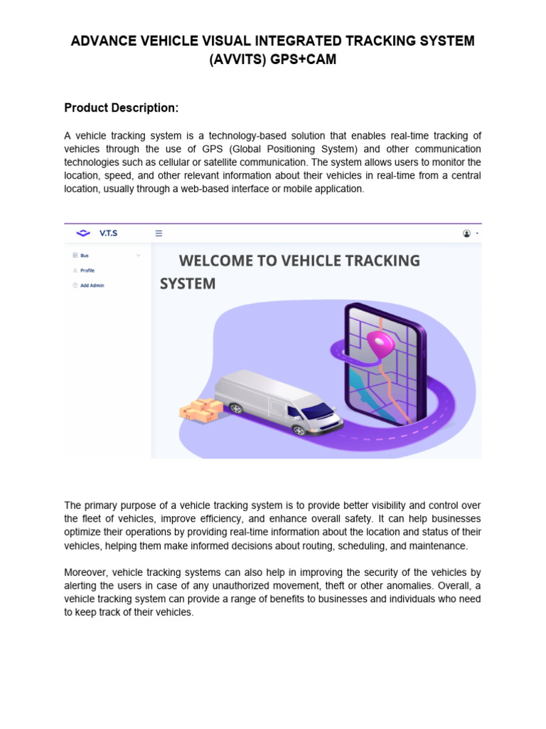 ADVANCE VEHICLE VISUAL INTEGRATED TRACKING SYSTEM (GSM+Camera) | PDF ...