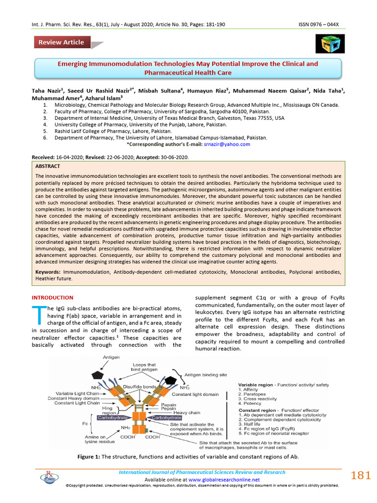 43 2020-41-Int. J. Pharm. Sci. Rev. Res-Emerging Immunomodulation Technologies | Download Free ...