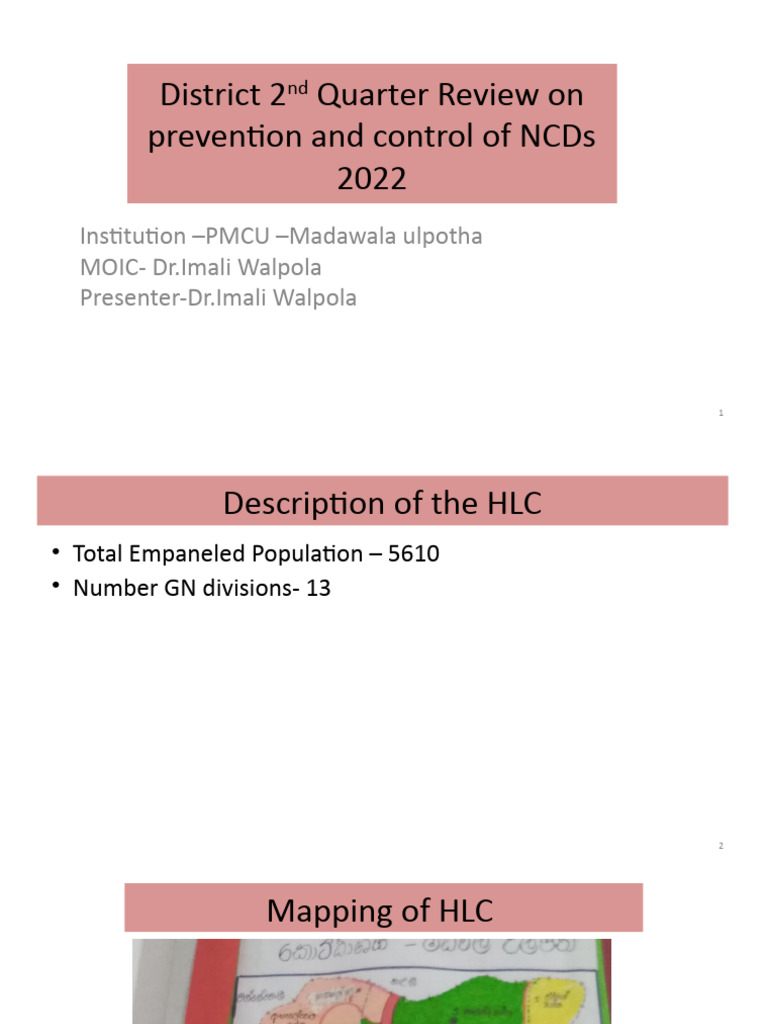 Presentation Madawala Ulpotha For Districtl 2022 Q2 - For HLC New | PDF | Obesity | Causes Of Death