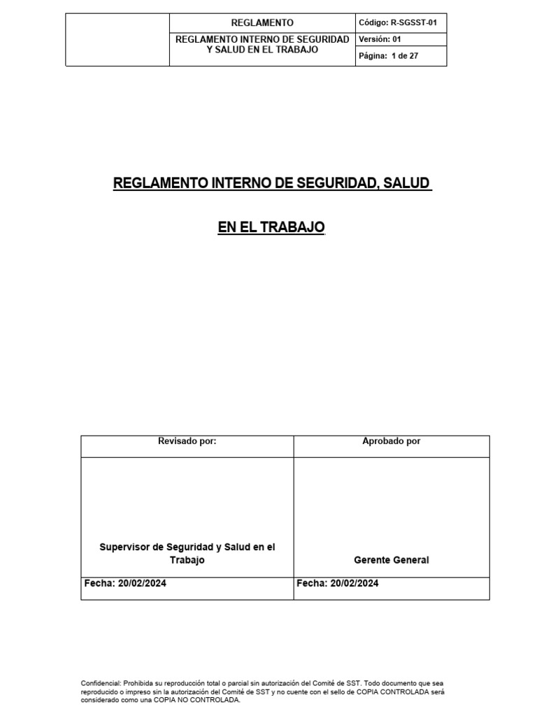 Reglamento SST para Servicios Generales | PDF | Seguridad y salud ocupacional | Outsourcing