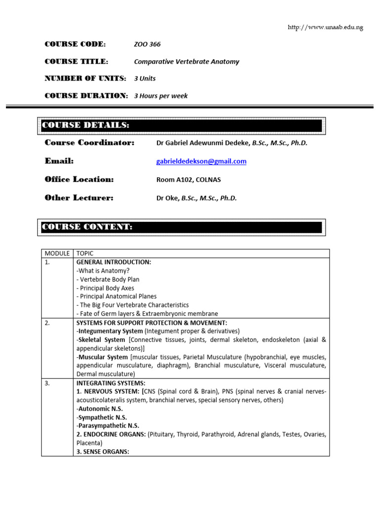 Comparative Vertebrate Anatomy | Download Free PDF | Anatomy | Vertebra