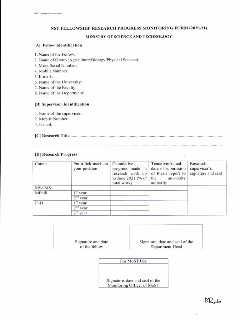 NST Monitoring Form | PDF