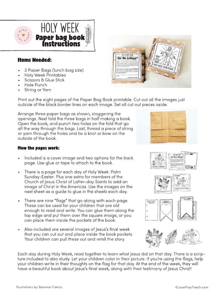 LovePrayTeach HolyWeek PaperBagBook 1 | PDF