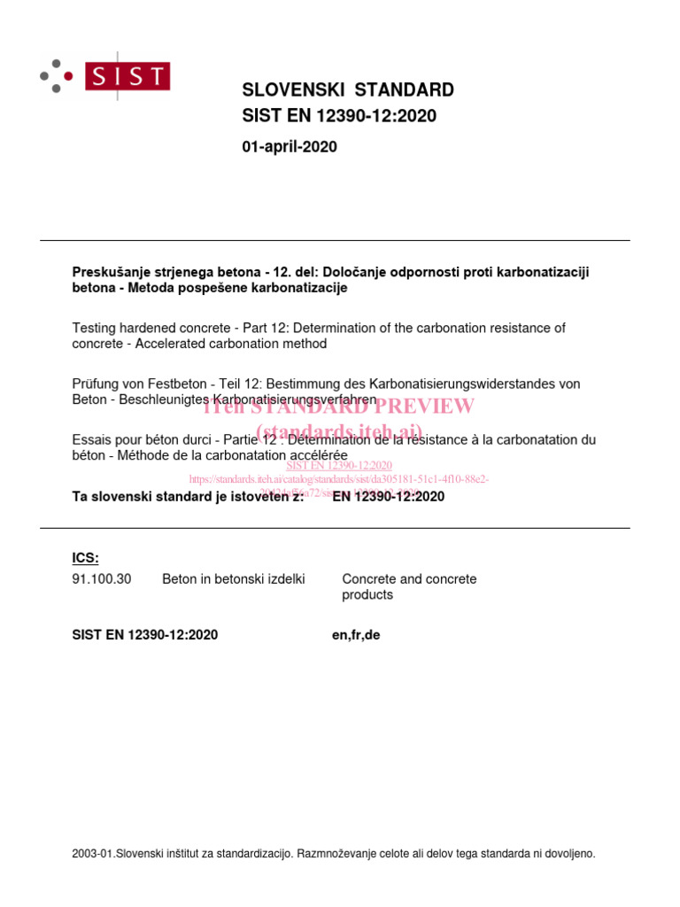 En 12390 12 2020 | PDF | Concrete | Humidity