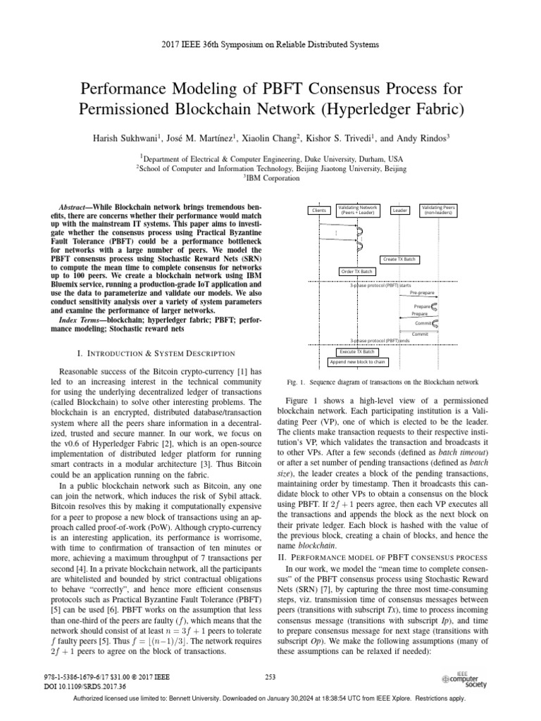 2017 Performance Modeling of PBFT Consensus Process for Permissioned Blockchain Network ...