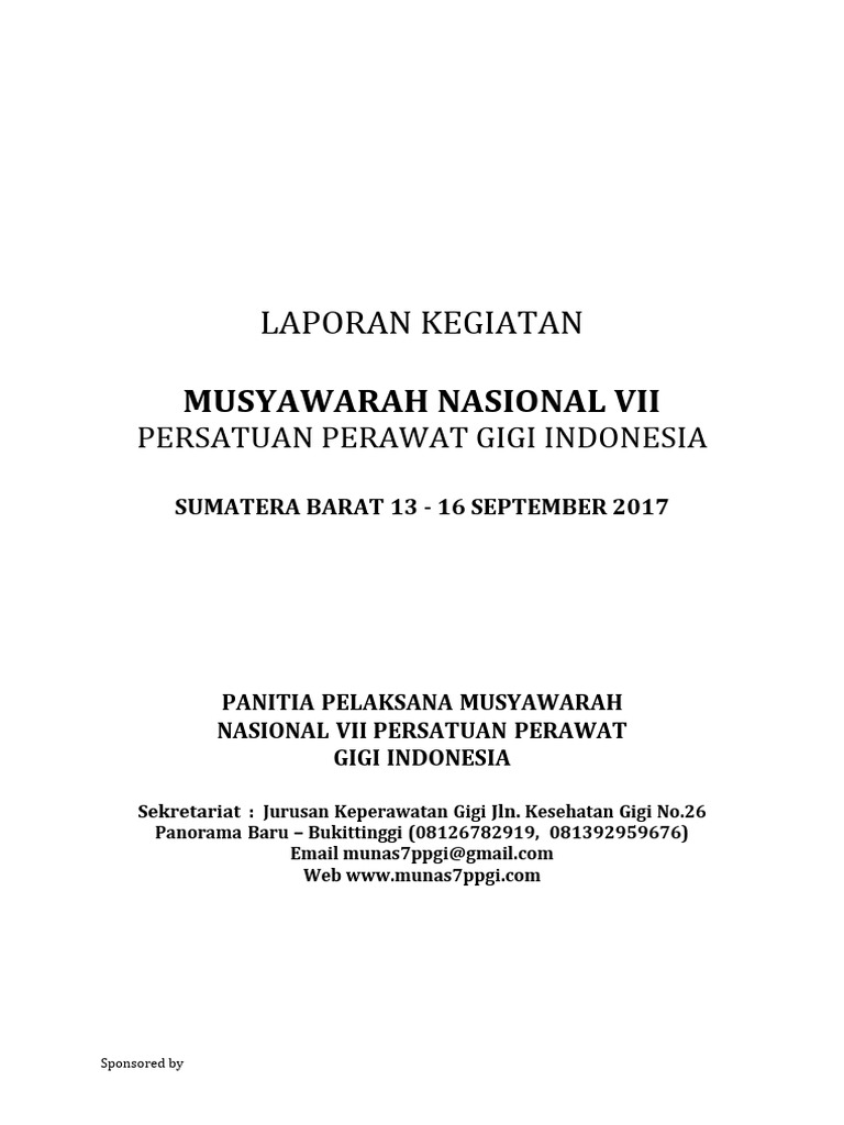 Laporan Munas Vii Ptgmi PR | PDF