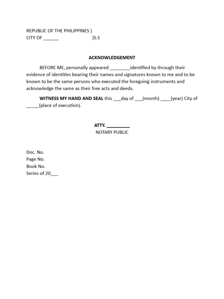 Notarization Acknowledgement Form | PDF