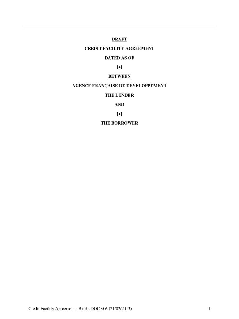Credit Facility Agreement Template | PDF | Interest | Indemnity