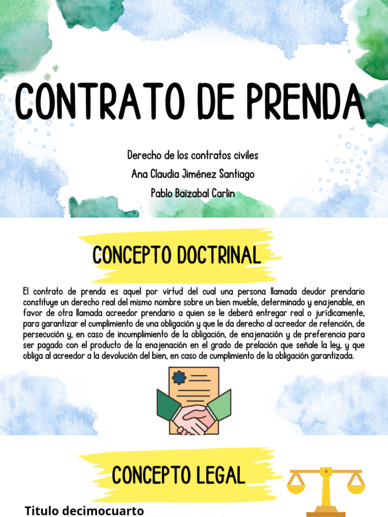 Contrato de Prenda: Conceptos y Claves | PDF | Pagos | Derecho empresarial
