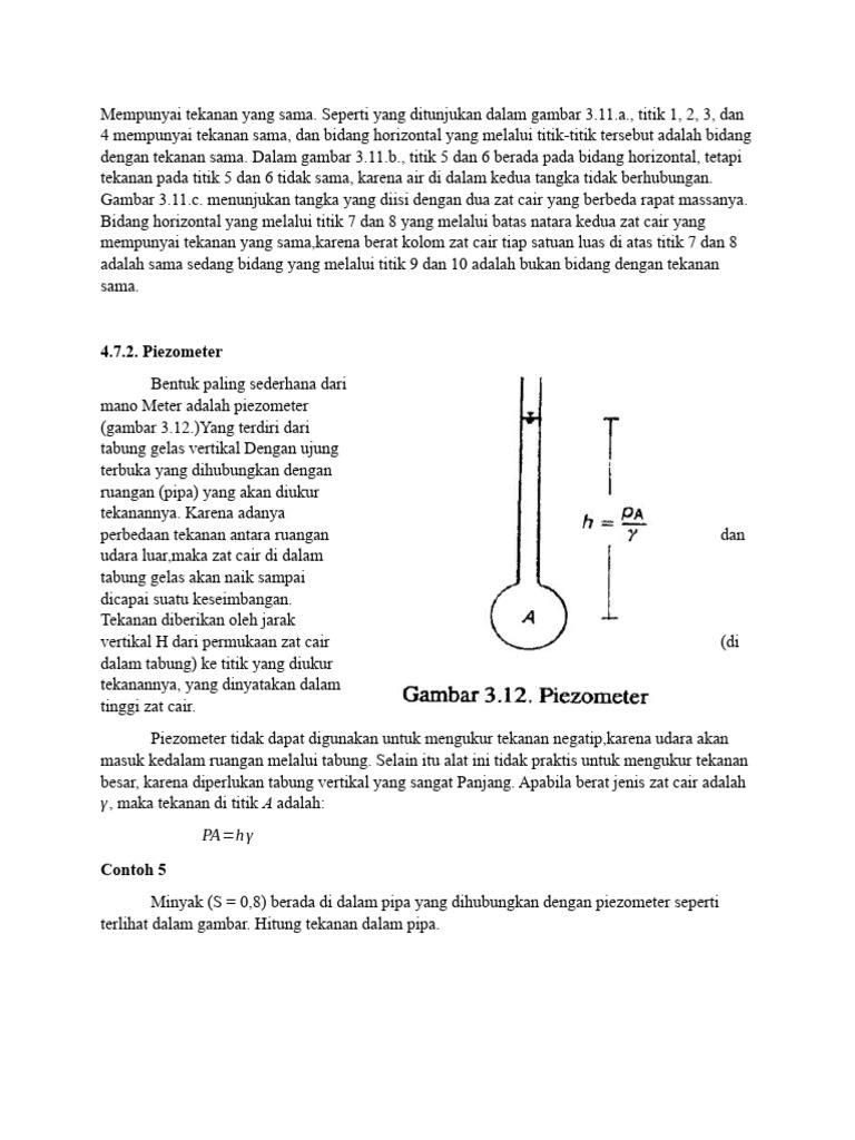 Prinsip dan Aplikasi Piezometer | PDF