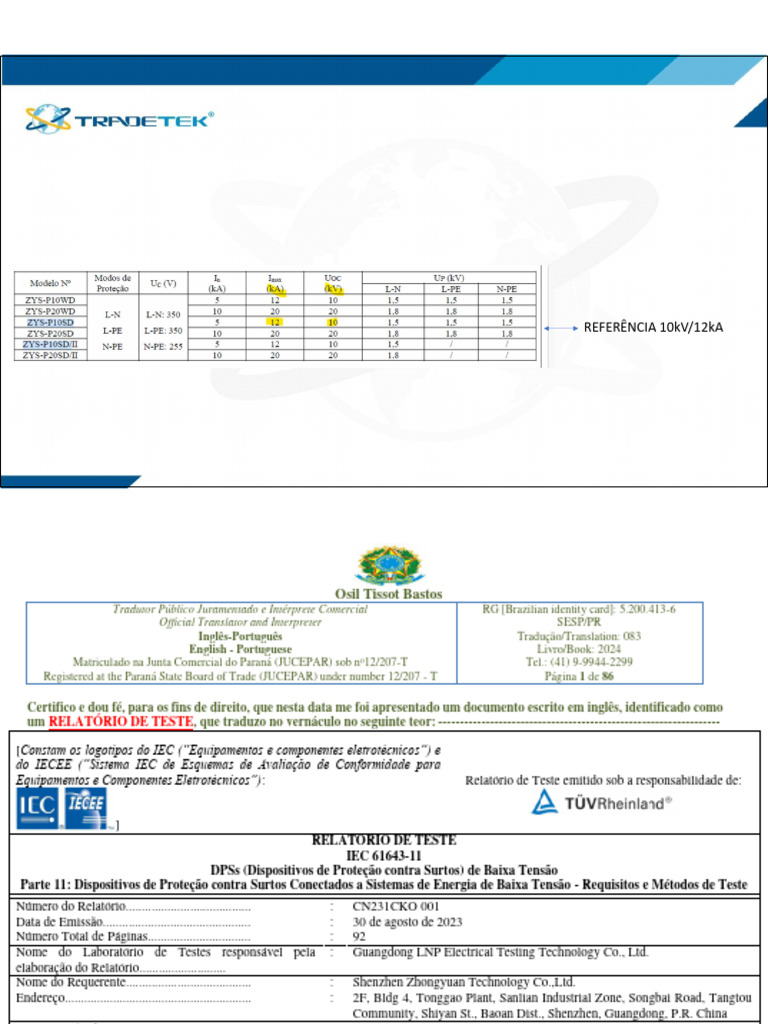 QUESTIONAMENTO 3 - DPS 100-277V SPD CB TEST REPORT_extsigned TRADUZIDO ...