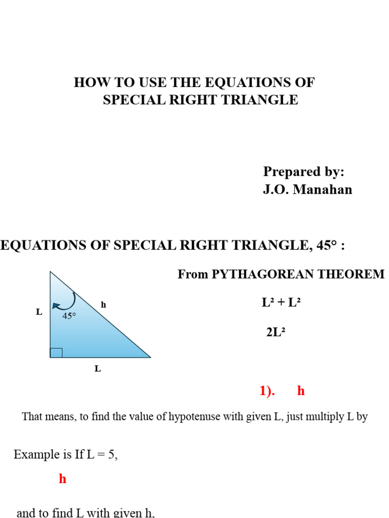 Special Right Triangle Concepts | PDF | Triangle Geometry | Euclid
