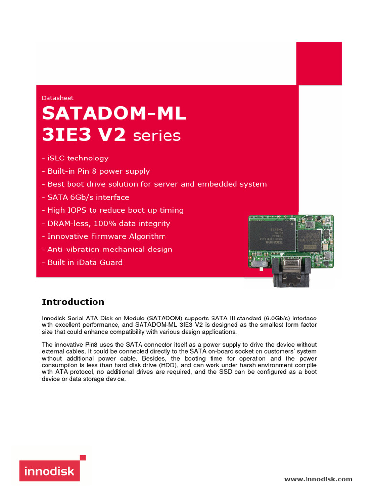 Innodisk_SATADOM-ML_3IE3_V2_Datasheet | PDF | Solid State Drive ...