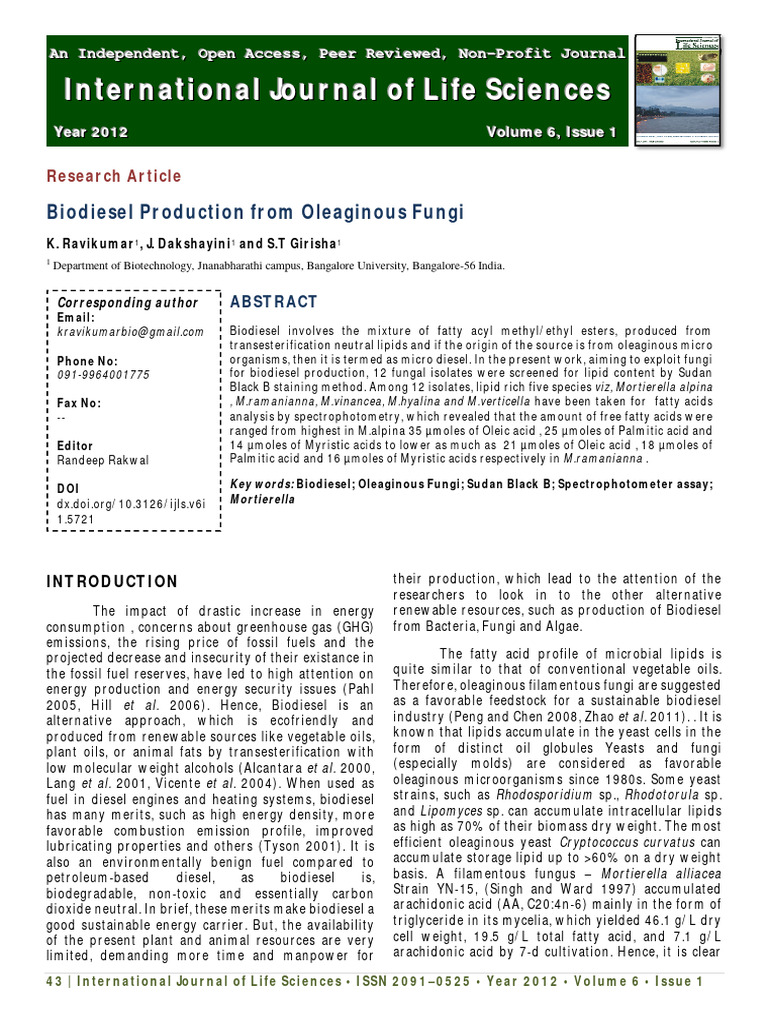 Biodi Prod FR Ole Fungi (Sudan B) | PDF | Staining | Biodiesel