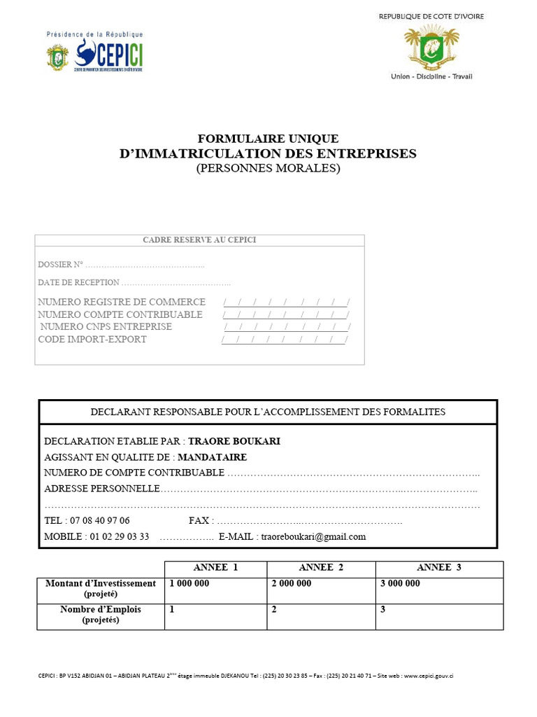 GSM - Formulaire Unique PM GUFE | PDF | Finance et gestion monétaire