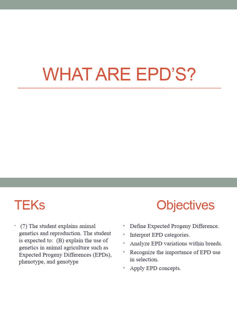Beef Cattle EPD | PDF | Cattle | Livestock