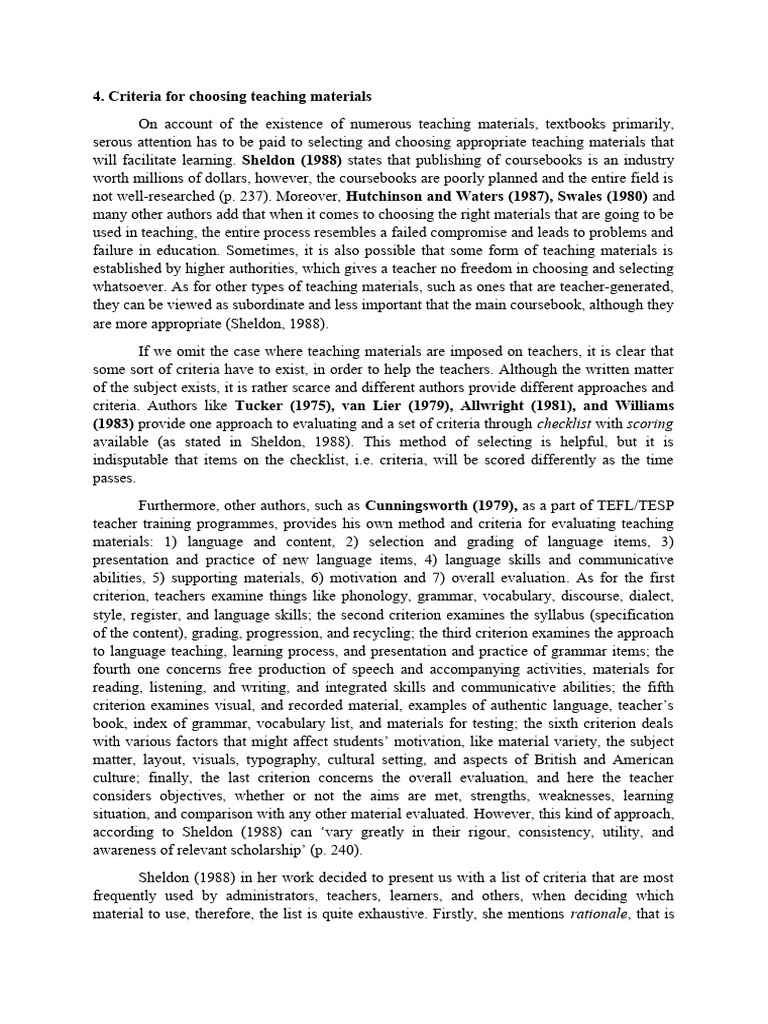 Selecting Effective Teaching Materials | PDF | Teachers | Learning
