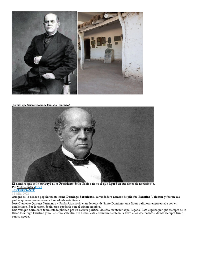 Sabías Que Sarmiento No Se Llamaba Domingo | PDF | Buenos Aires | Argentina
