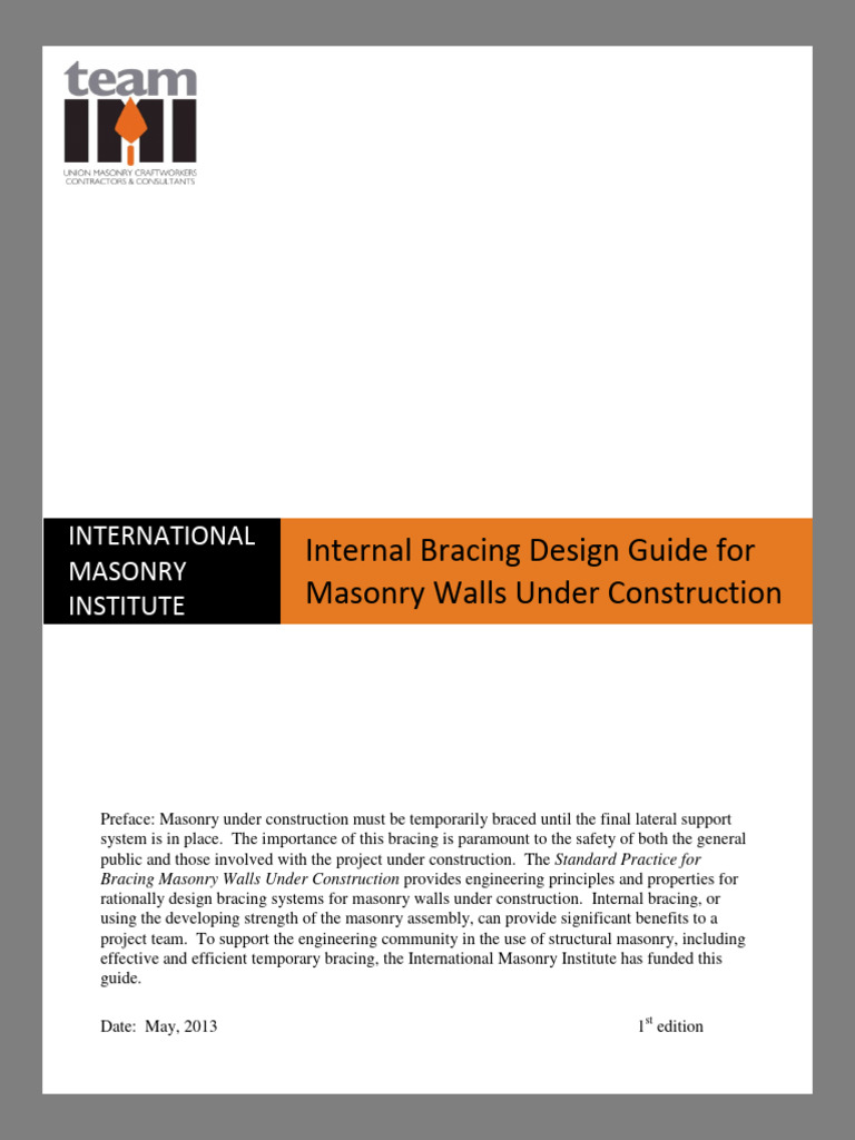 IMIInternal Bracing Guide | Download Free PDF | Masonry | Foundation ...