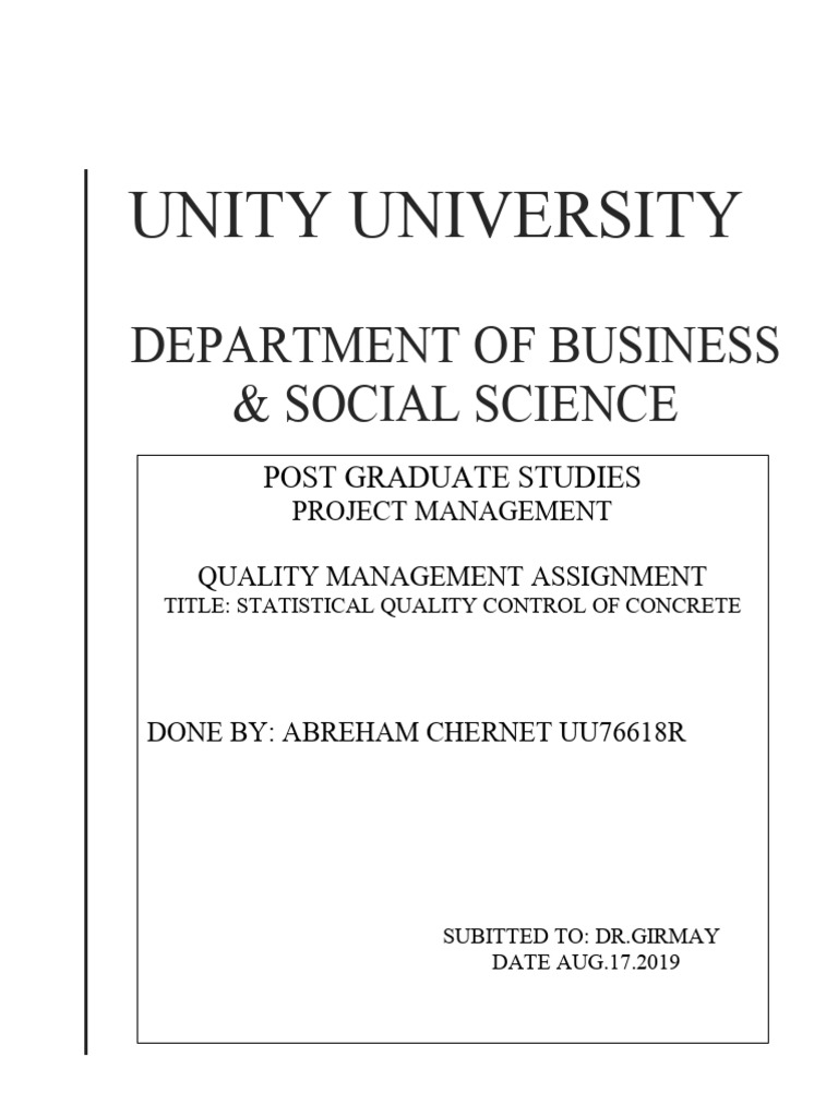 Statistical Quality Control of Concrete | PDF | Concrete | Standard ...