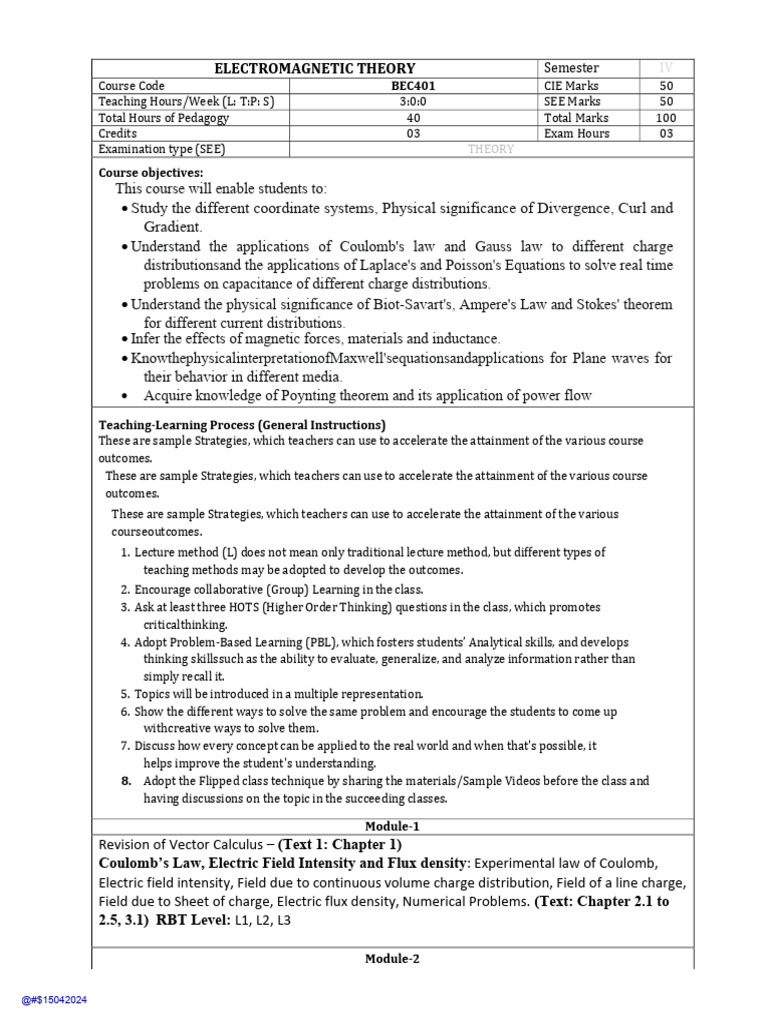 4th Sem Syllabus Updated Pdf Modulation Frequency Modulation