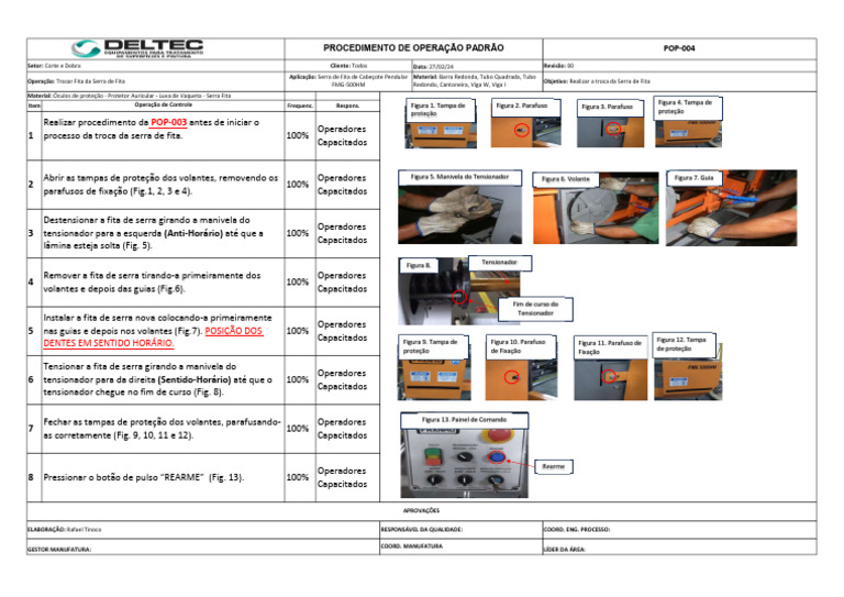 POP-004 - Troca Serra de Fita | PDF