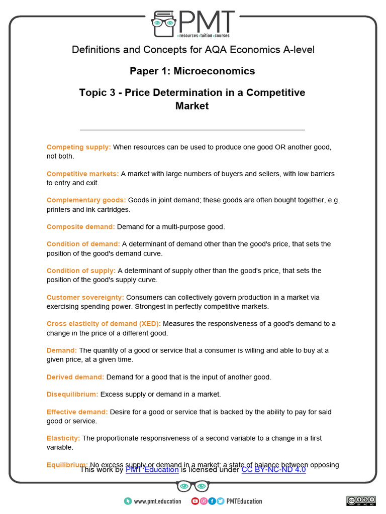 Price Determination in A Competitive Market | PDF | Demand | Supply ...